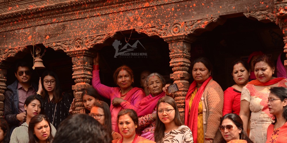 Sindoor Jatra Thimi Festival is celebrated in Madyapur Thimi Bhaktapur ...
